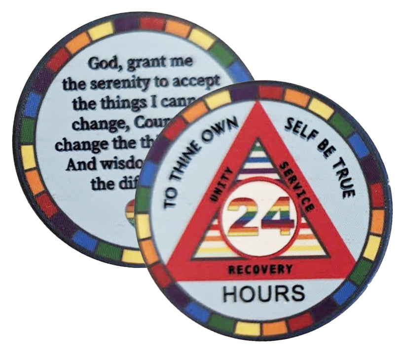 Rainbow Monthly Sobriety Poker Chips – Personalized Recovery Milestone ...