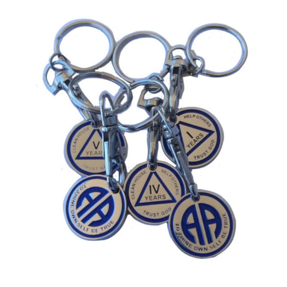 AA Yearly Sobriety Keychains (Years 1-5 Pack) — MY RECOVERY STORE